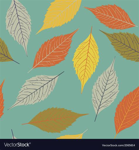 Seamless Pattern With Leaf Abstract Texture Vector Image
