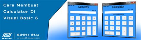 cara membuat calculator di visual basic 6 ~ raw16 blog