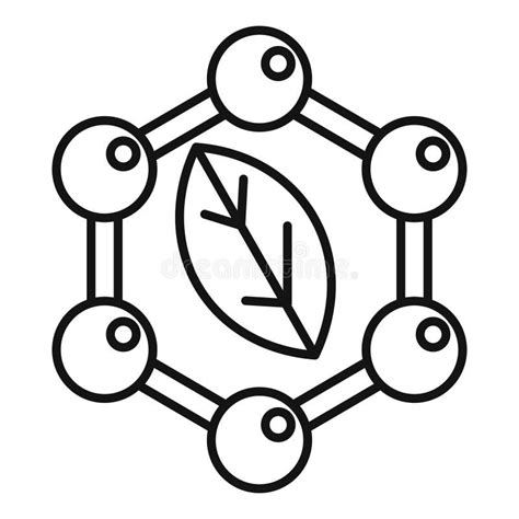 Molecular Structure Surrounding Green Leaf Symbolizing Bio Science Stock Vector Illustration