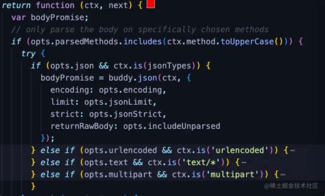 Koa中间件 ——— Koa Body原理koa Body是一个解析请求体的插件，它能帮我们把post方式的json请求 掘金