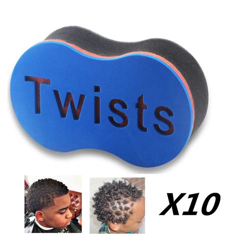 10pcs Magic Hair Twist Sponge Afro Coil Wave Hair Curl Sponge Brush