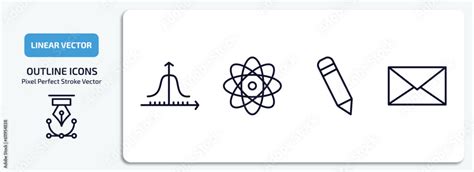 Education Outline Icons Set Education Thin Line Icons Pack Included Gaussian Function Atomic