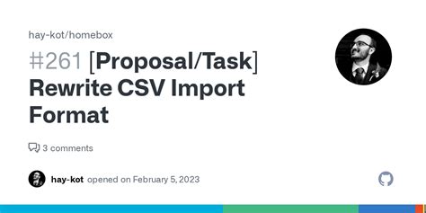 Proposaltask Rewrite Csv Import Format · Issue 261 · Hay Kot