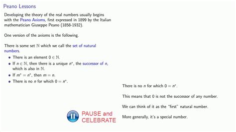 The Peano Axioms YouTube