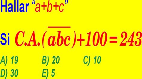 Complemento AritmÉtico Ejercicio Resuelto De Nivel BÁsico Youtube