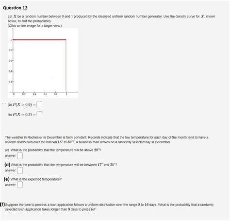 Solved Question 12 Let X Be A Random Number Between 0 And 1