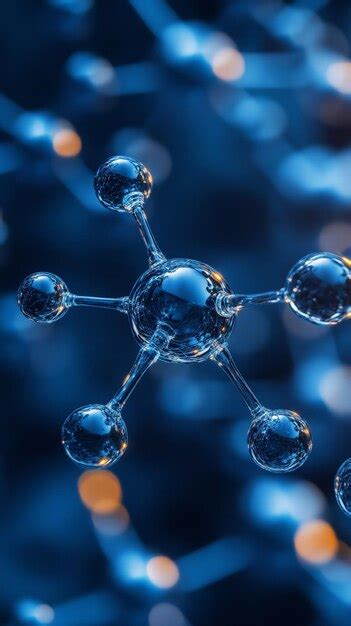 Abstract Molecular Science Background In Blue Tones Premium Ai Generated Image