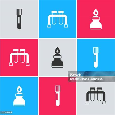 테스트 튜브 알코올 또는 정신 버너 아이콘을 설정합니다 벡터 Dna에 대한 스톡 벡터 아트 및 기타 이미지 Dna 건강 진단 건강관리와 의술 Istock
