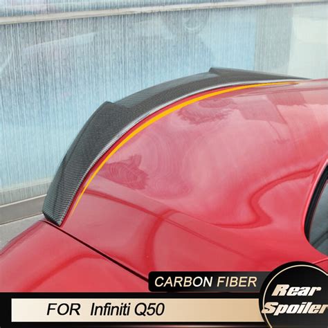 자동차 후면 트렁크 스포일러 부트 립 윙 스포일러 인피니티 Q50 2014 2019 후면 트렁크 윙 립 스포일러 탄소 섬유 Aliexpress