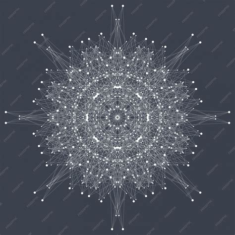 Premium Vector Geometric Abstract Form With Connected Lines And Dots