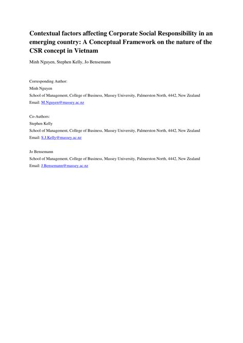 pdf contextual factors affecting corporate social responsibility in
