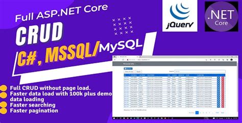 ASP NET Core Full CRUD With NET MSSQL MySQL EF Code First CodeCan