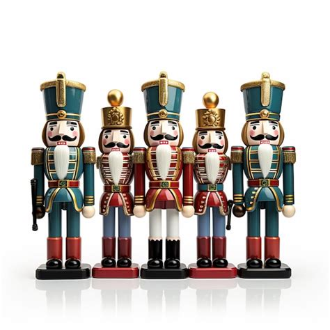 Premium Photo Christmas Fantasy Nutcrackers Colorful On White Background