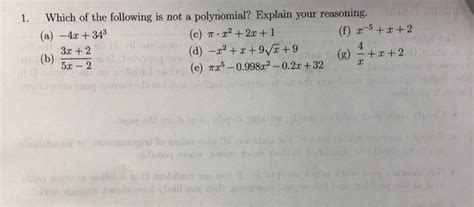 Solved Which Of The Following Is Not A Polynomial Chegg Com