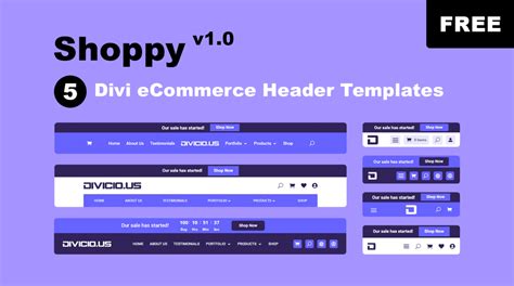 Shoppy Divi Ecommerce Header Templates Demos