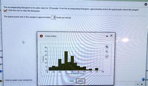 The Accompanying Histogram For Pulse Rates For 125 People From The