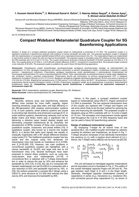 Pdf Compact Wideband Metamaterial Quadrature Coupler For 5g Beamforming Applications