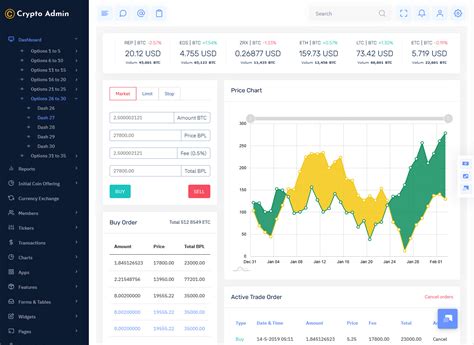 New Semi Dark Cryptocurrency Dashboards Ui Framework Crypto Admin