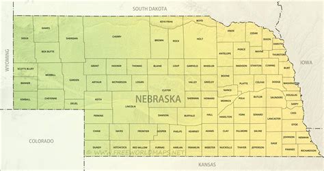 Physical Map Of Nebraska