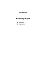 Lab Standing Waves Pdf Experiment Standing Waves A Transverse B Longitudinal Exp
