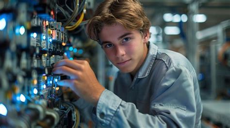 Teenage European Male Students In Electrical Engineering Class