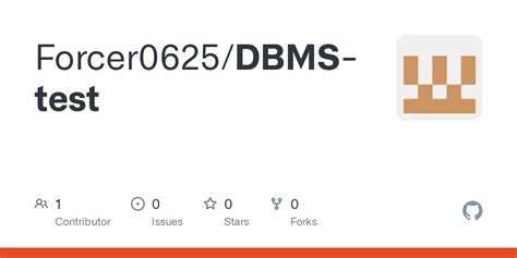 Github Forcer0625dbms Test