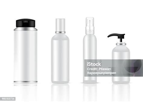 현실적인 흰색 검정과 금속 화장품 병 설정 배경 그림을 모의 샴푸에 대한 스톡 벡터 아트 및 기타 이미지 샴푸 투명한 병 Istock