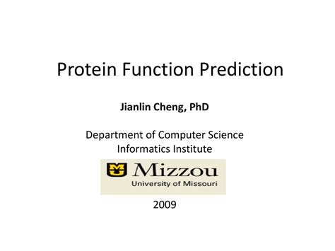 protein function prediction lecture slides infoinst 8010 docsity