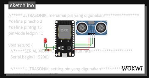 sensor ultrasonik copy wokwi esp32 stm32 arduino simulator