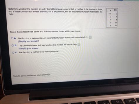 Solved х Determine Whether The Function Given By The Table