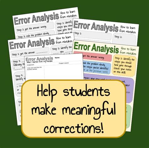 Error Analysis Poster Notes And Work Page By Crawfords Corner