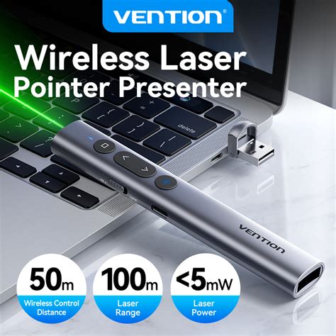 Vention Wireless Laser Pointer Presenter 100m 24ghz Usb C For Macbook