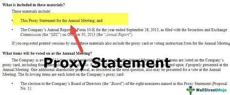 Proxy Statement What Is It Examples Advantages