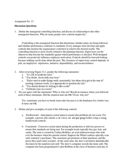 Assignment 13 Pdf Supervisor Inventory