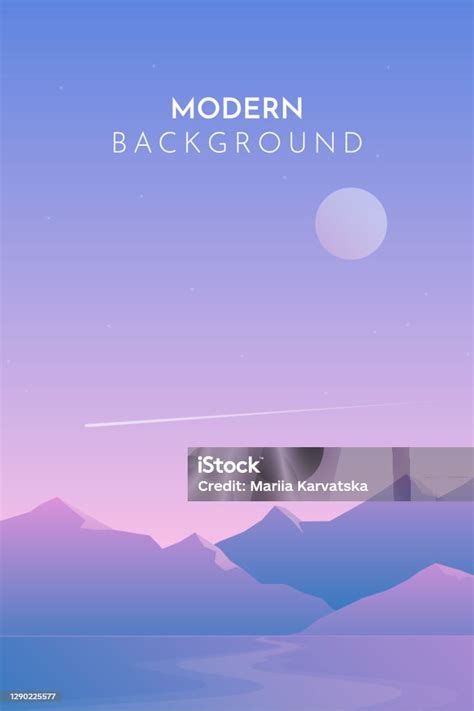 산에서 밤 달과 별 추상 풍경 다각형 풍경 일러스트 미니멀 한 스타일 벡터 배너 0명에 대한 스톡 벡터 아트 및 기타 이미지 0명 겨울 계곡 Istock