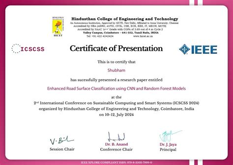 Shubham Bansal On Linkedin Research Mentorship Conference Ieee Roadsurface Cnn Randomforest