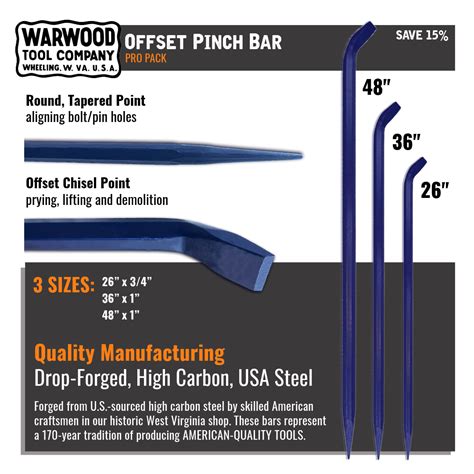 Offset Pinch Bar Pro Pack Warwood Tool