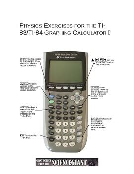 Physics Exercises For The TI TI Graphing Calculator By TheScienceGiant