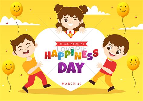 세계 행복의 날 그림 일러스트 무료 다운로드 Lovepik