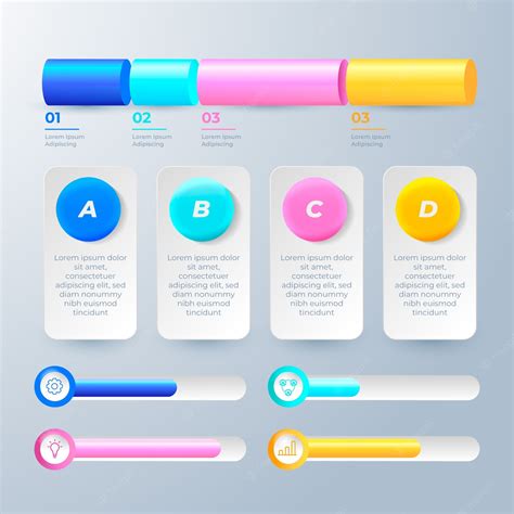 Free Vector 3d Glossy Infographics Template