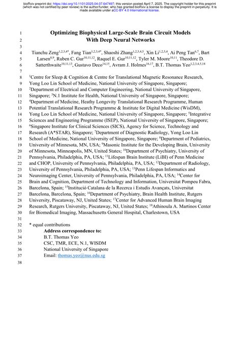 pdf optimizing biophysical large scale brain circuit models with deep