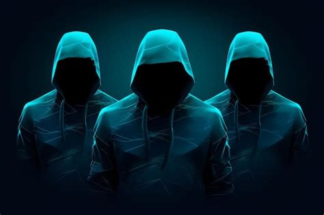 Premium Ai Image Man With A Hoodie Standing On Dark Background Hacker Style