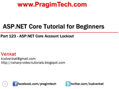 Sql Server Net And C Video Tutorial ASP NET Core Account Lockout Slides