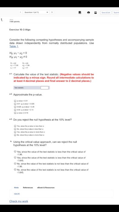 Solved Question Exercise 10 3 Algo Consider The Following Chegg Com
