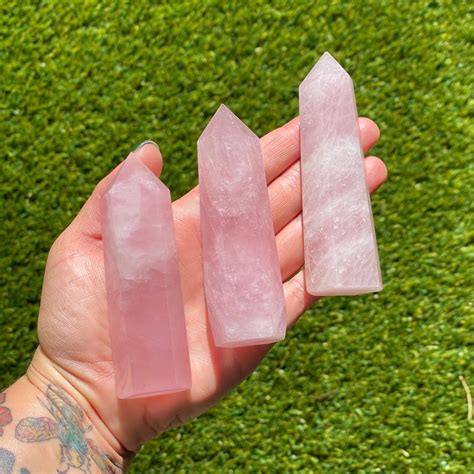 Rose Quartz Tower Rose Quartz Point Crystal Points Pink Quartz