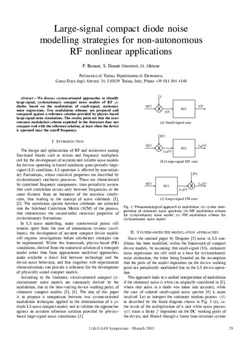 pdf large signal compact diode noise modelling strategies for non