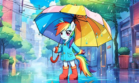 Rainbow Dash Wearing Raincoat And Rubber Boots On By Joelfred On Deviantart