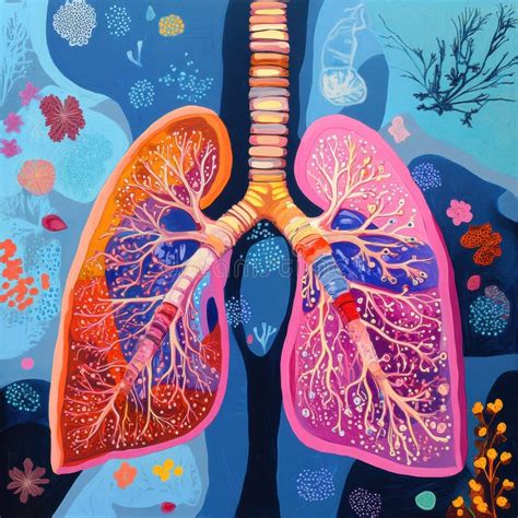 Colorful Artistic Representation Of Human Lungs Illustrating