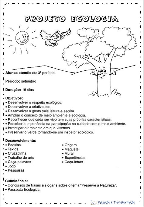 Plano De Aula Sobre Meio Ambiente Para Imprimir Educação E Transformação