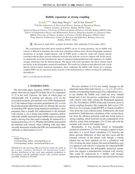 Pdf Bubble Expansion At Strong Coupling
